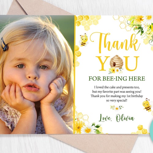 Editable Honey Bee Thank You Card Bumble Bee Thank You Card - Etsy