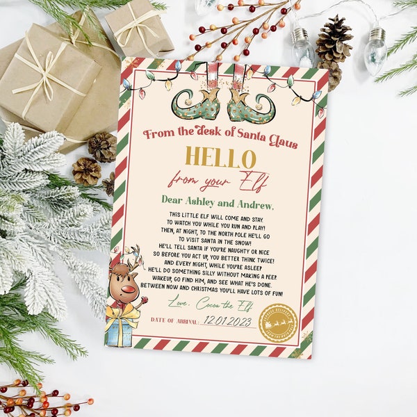 First Time Elf Arrival Letter - Etsy
