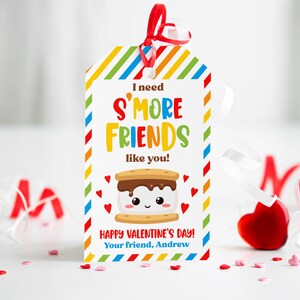 Editable Smore Valentine's Day Tag I Need S'more Friends Like You Gift ...