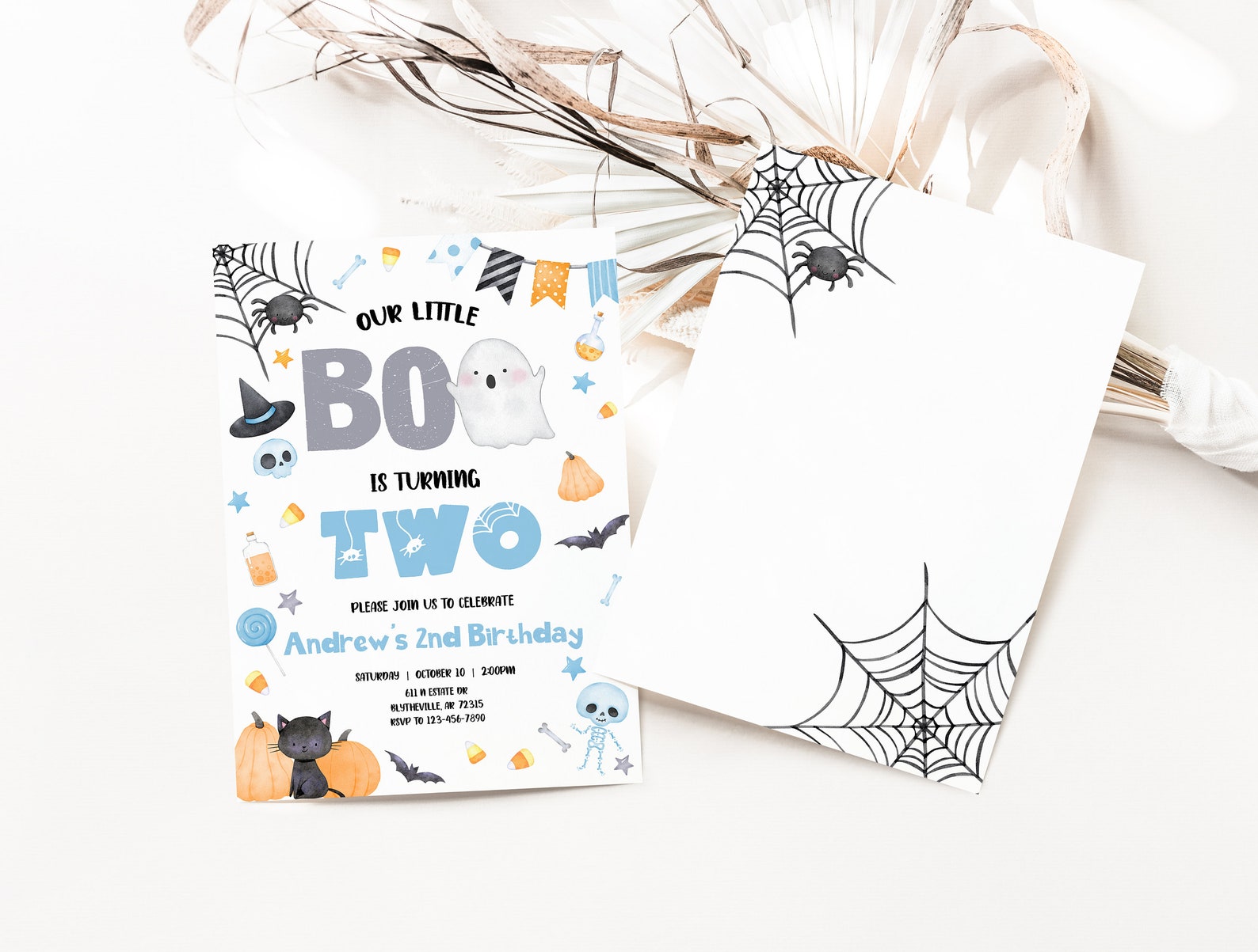 Editable Our Little Boo Birthday Party Invitation Halloween - Etsy