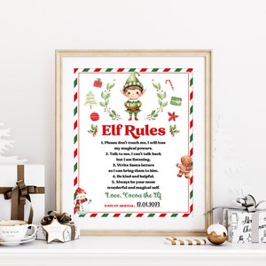 Editable Elf Rules to Follow Santa Elf Arrival Rules Sign Elf No ...