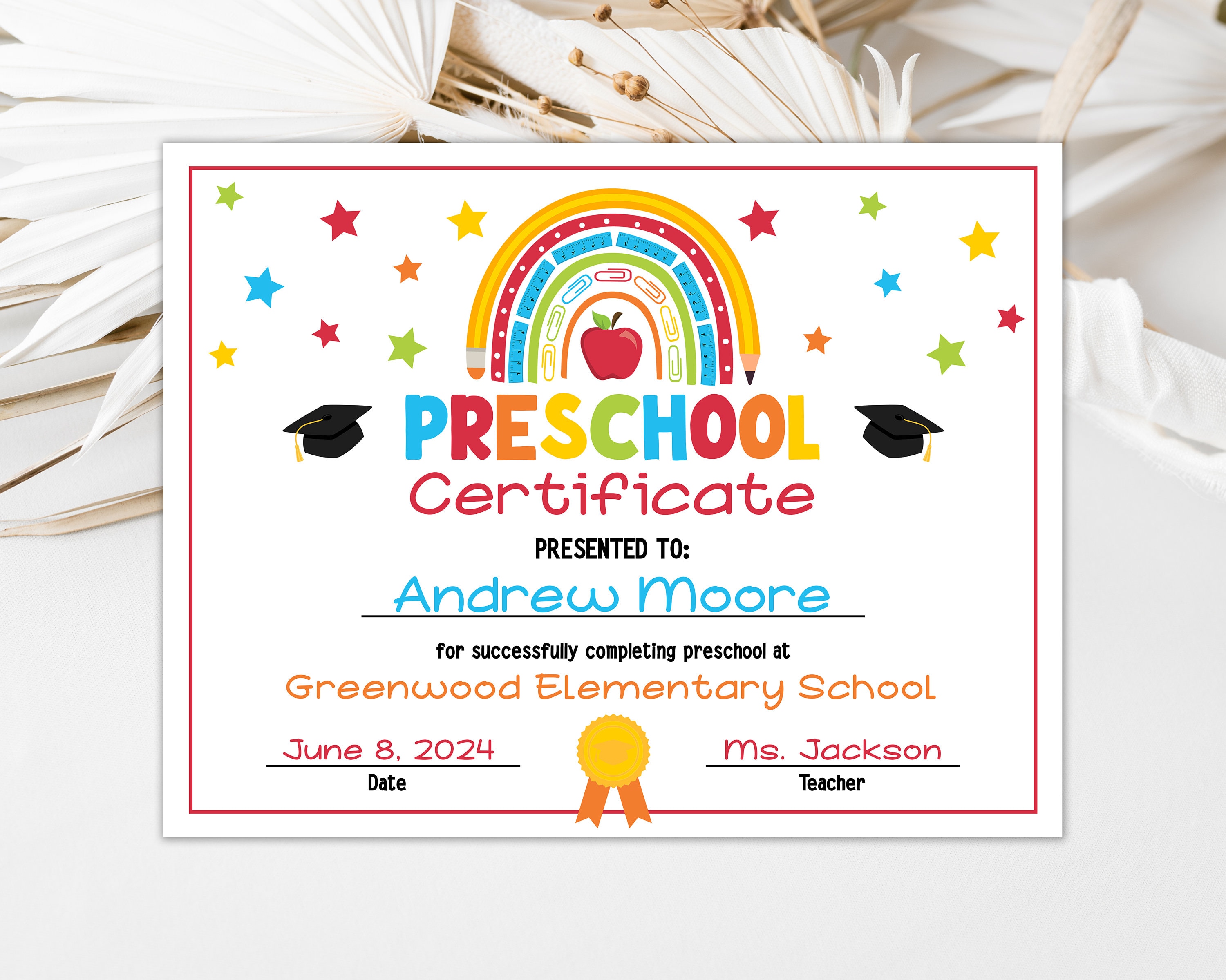 Editable Preschool Graduation Certificate Preschool Diploma ...