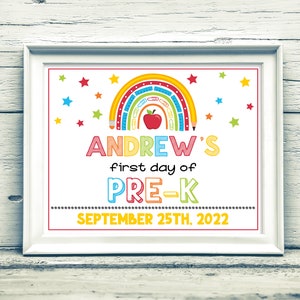 Editable First Day of Pre-k Sign First Day of School Sign Chalkboard ...