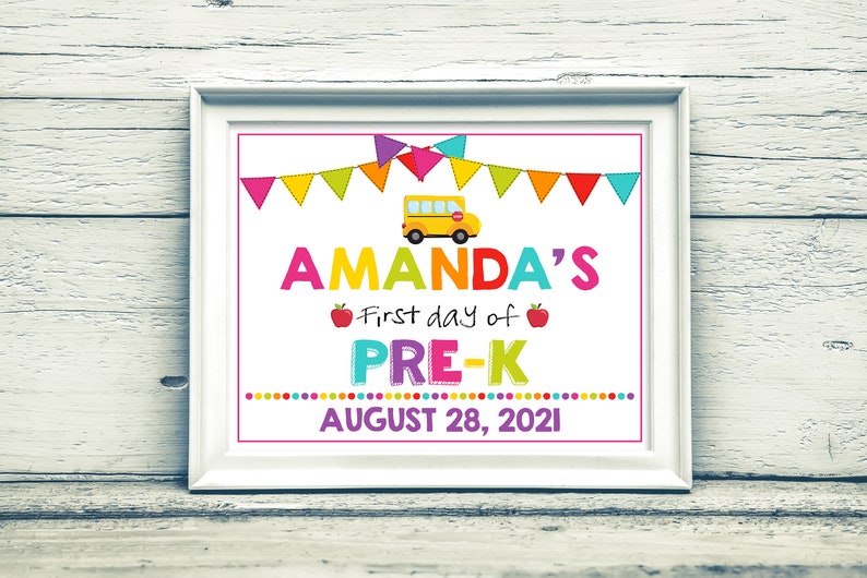 Editable First Day of Pre-k Sign First Day of School Sign Chalkboard ...