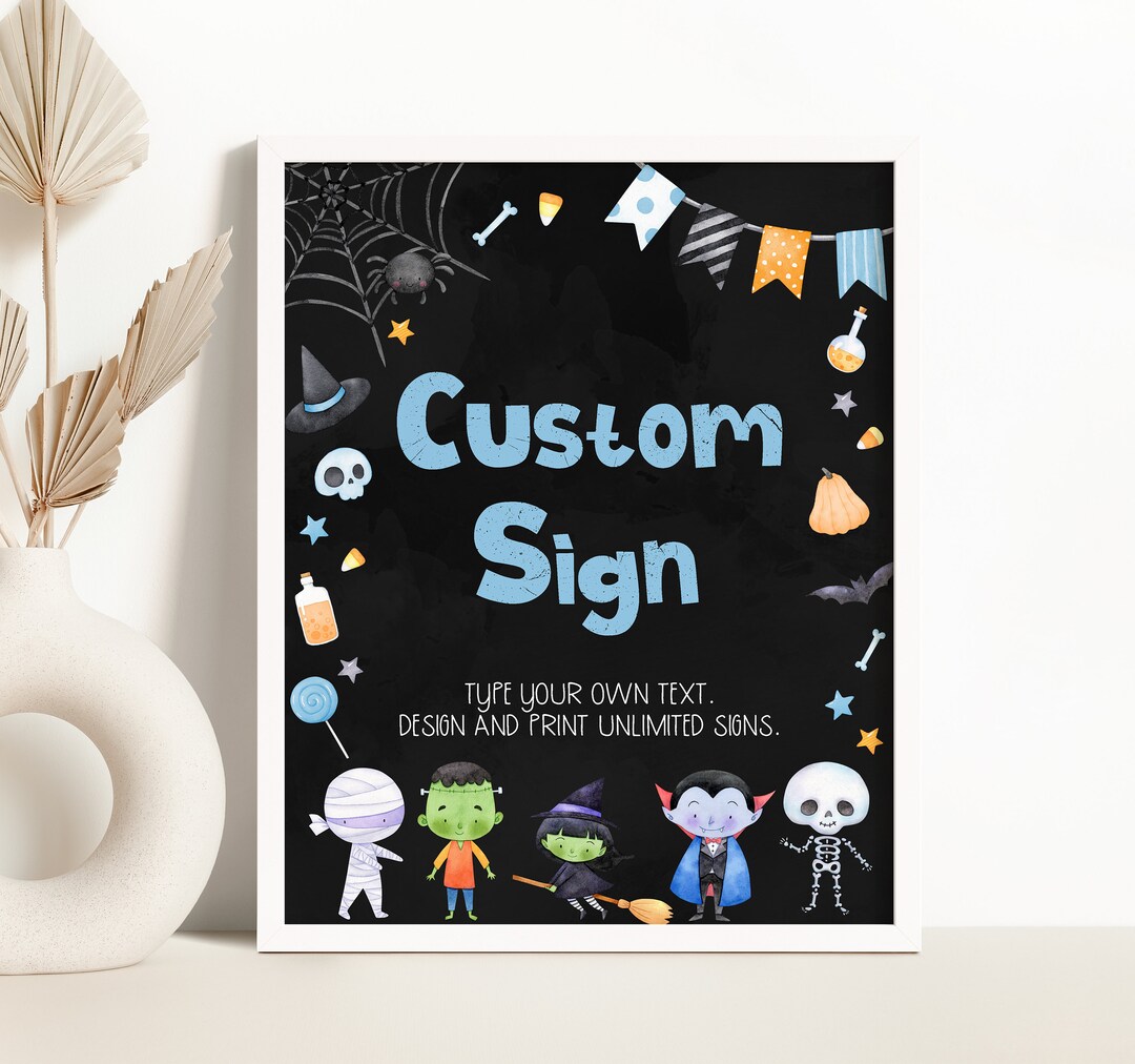 EDITABLE Spooktacular Halloween Birthday Table Sign Halloween Custom ...