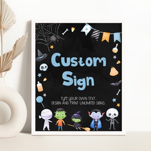 EDITABLE Spooktacular Halloween Birthday Table Sign Halloween Custom ...
