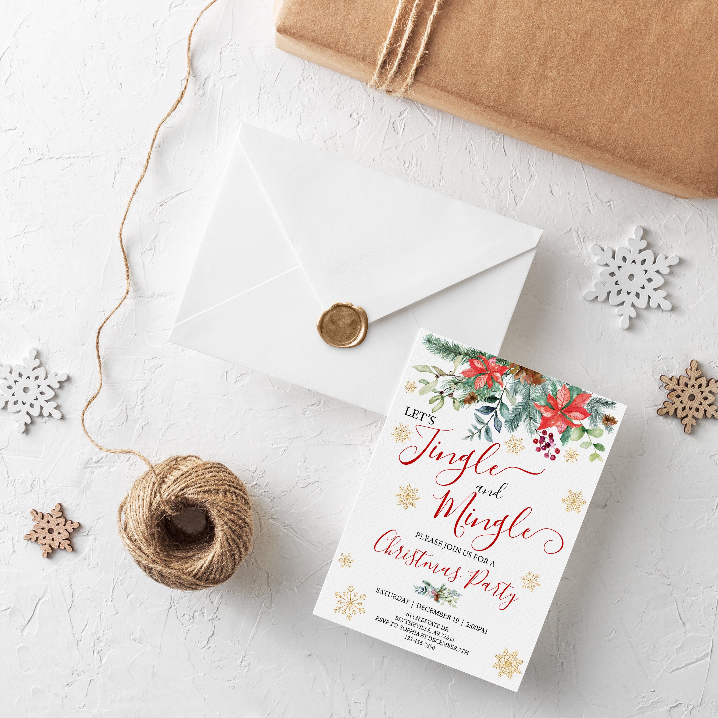 EDITABLE Jingle and Mingle Christmas Invitation Christmas - Etsy