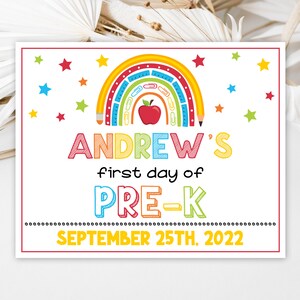 Editable First Day of Pre-k Sign First Day of School Sign Chalkboard ...