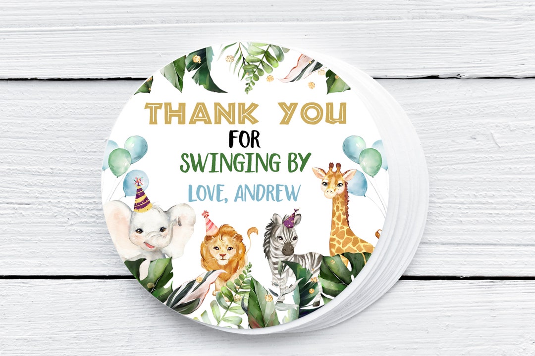 EDITABLE WILD Animals Favor Tag Printable Jungle Favor Tags Safari ...