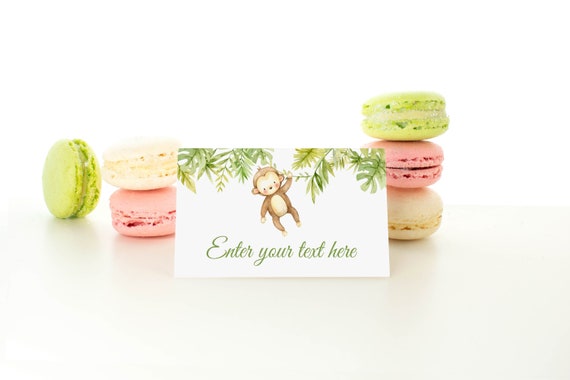 EDITABLE Monkey Food Tags Safari Animals Food Labels Monkey | Etsy