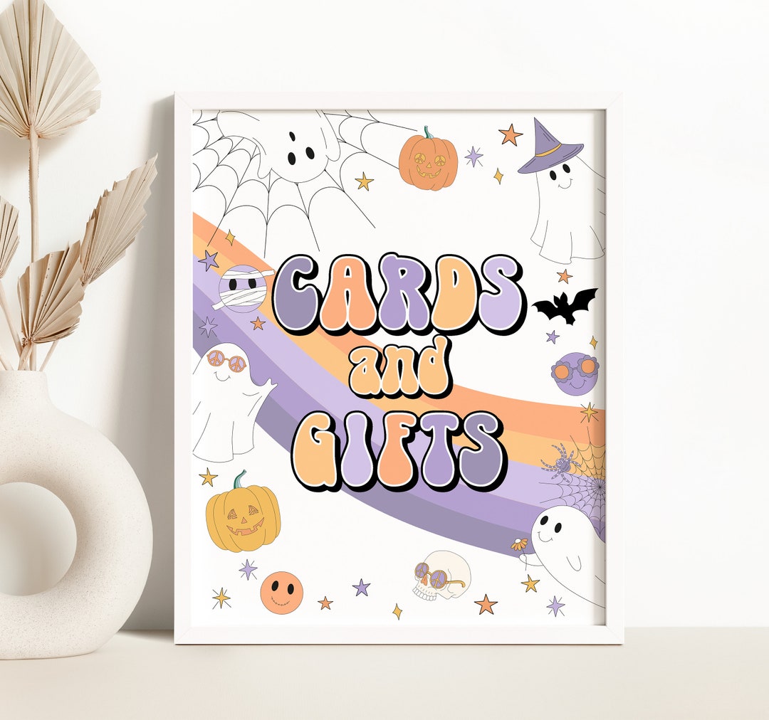 Retro Groovy Halloween Cards and Gifts Sign Spooktacular Halloween ...