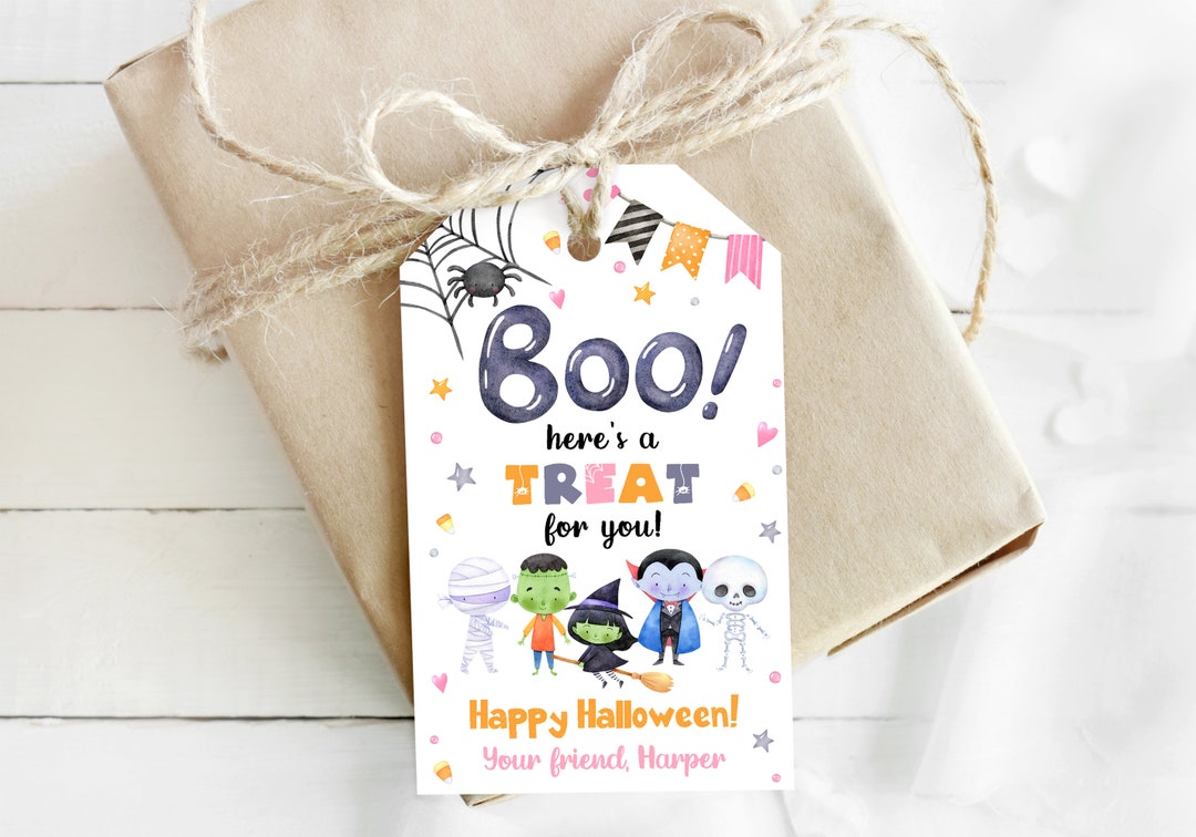 EDITABLE Halloween Favor Tags Boo Halloween Tags Halloween Trick or ...