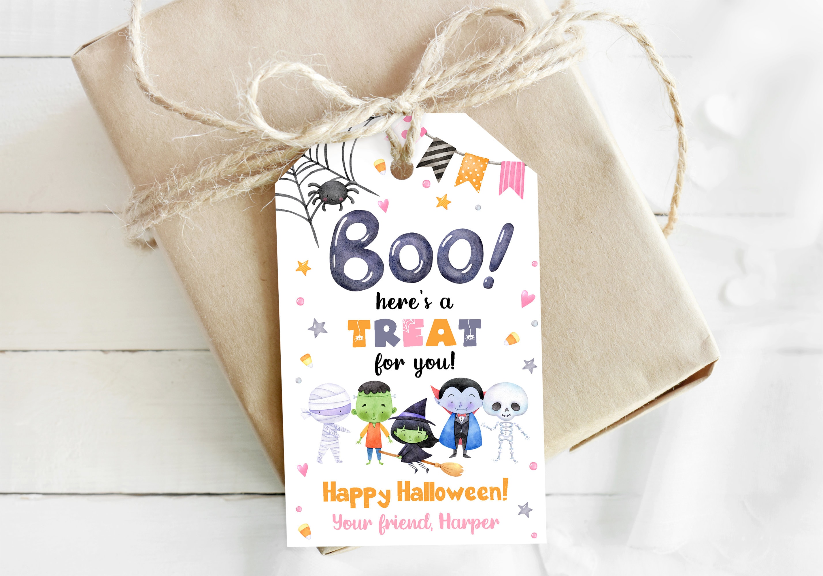 EDITABLE Halloween Favor Tags Boo Halloween Tags Halloween | Etsy