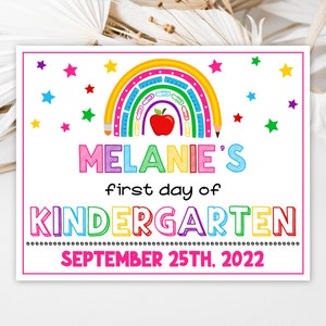 Editable First Day of Kindergarten Sign First Day of School Sign ...