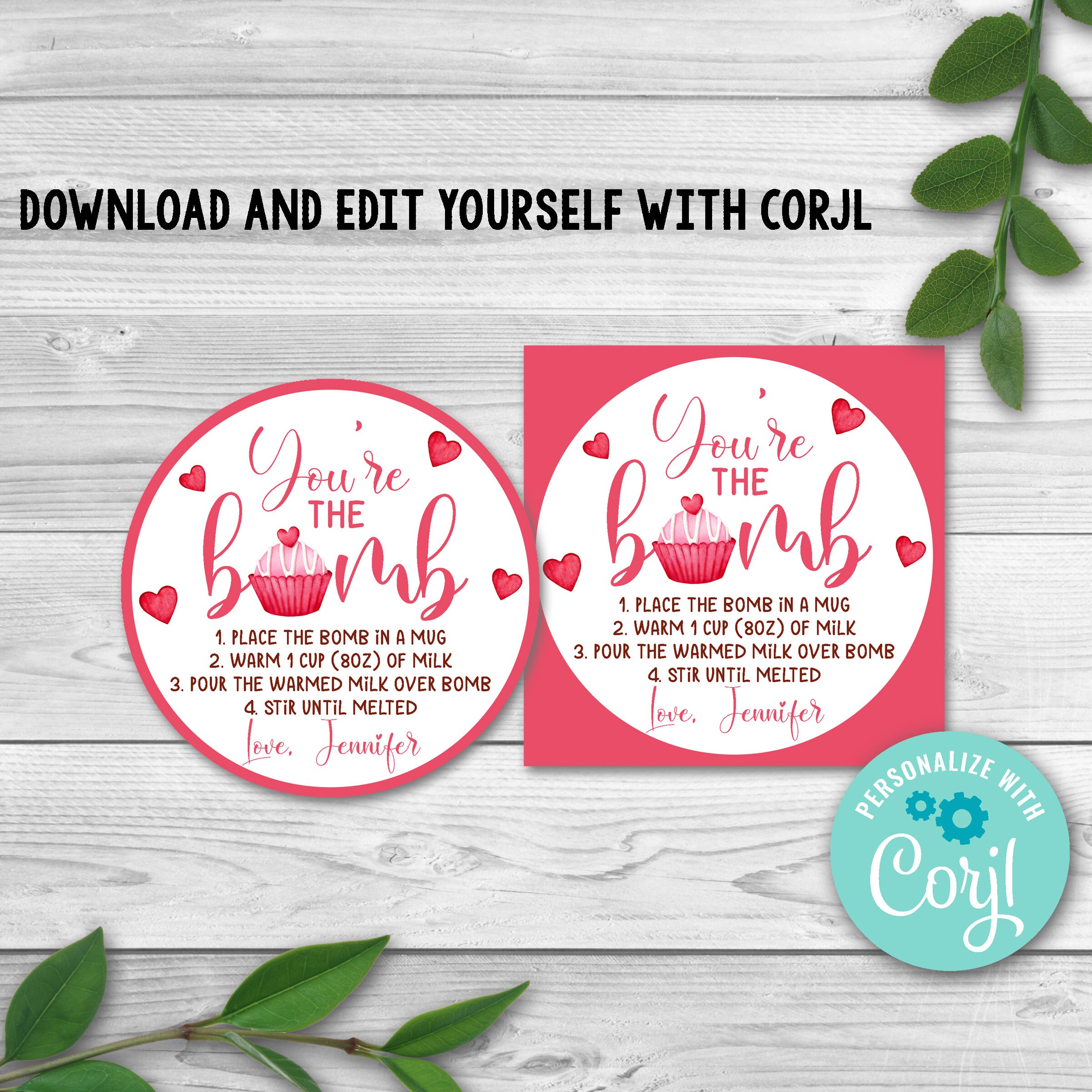 Valentine Hot Cocoa Bomb Tags Hot Chocolate Bomb Instruction - Etsy