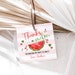 EDITABLE One in a Melon Thank You Tag Round Watermelon Favor Tag Red ...