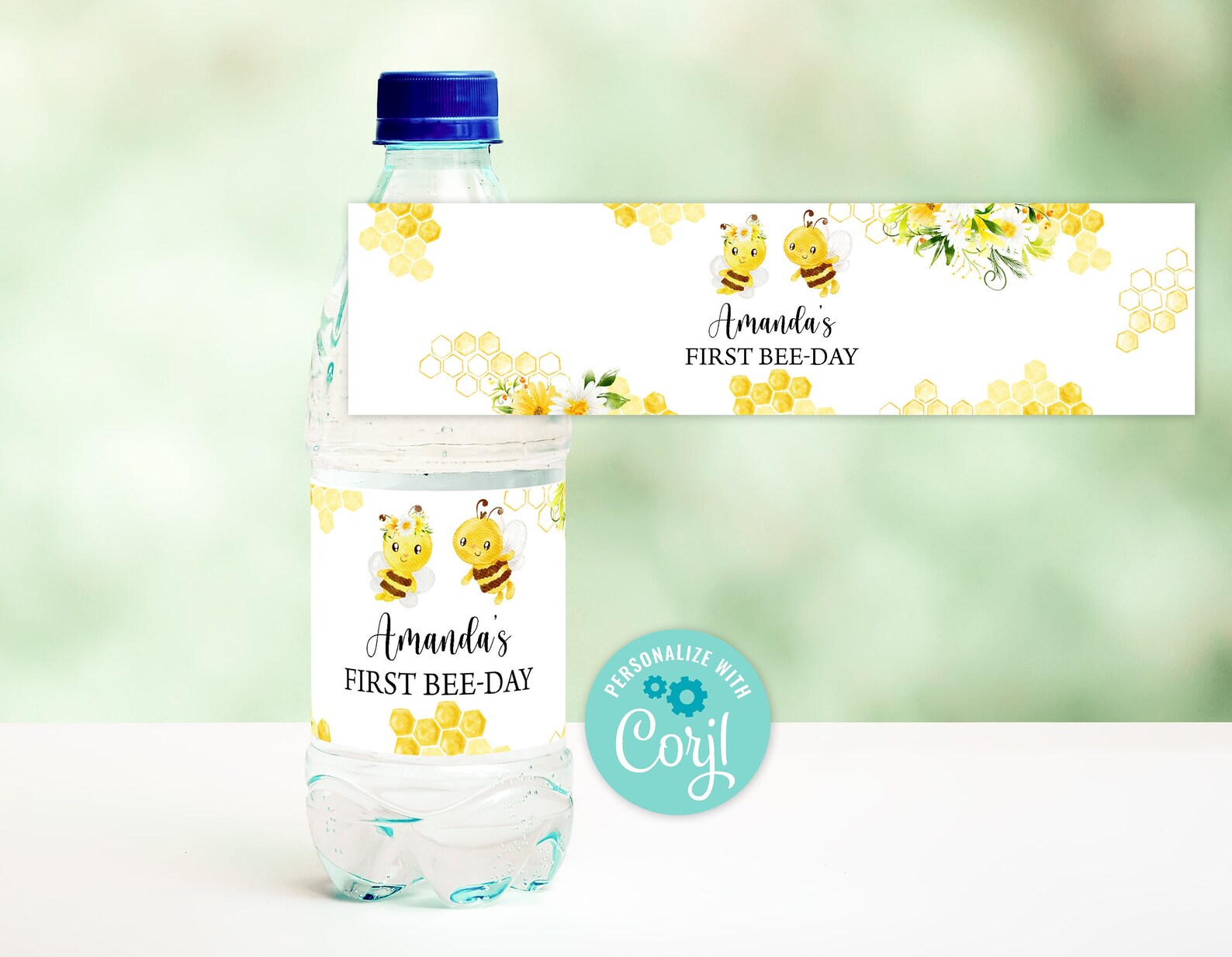 EDITABLE Bee Bottle Label Bumble Bee Water Labels Printable - Etsy