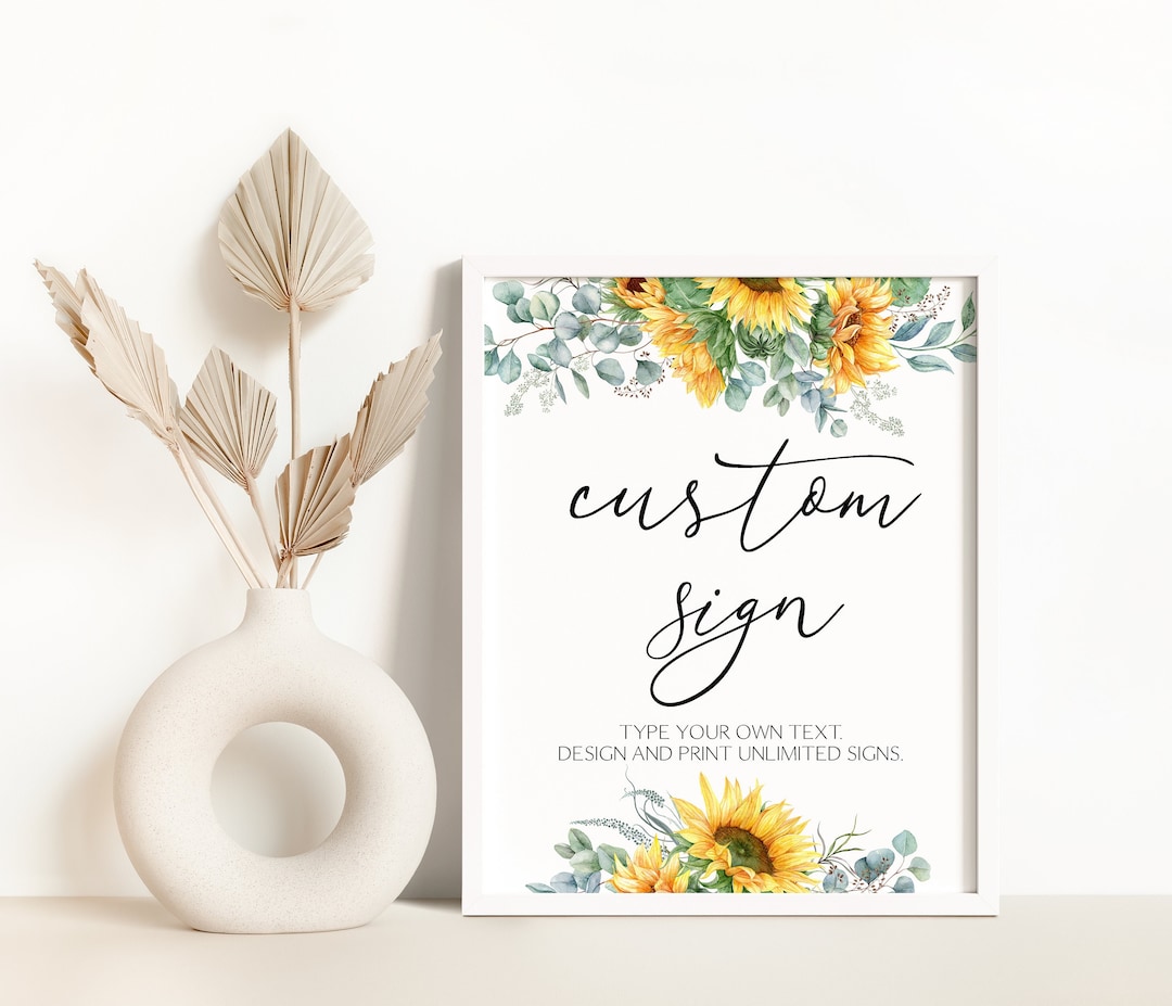 EDITABLE Sunflower Custom Sign Rustic Sunflower Custom Sign Sunflowers ...