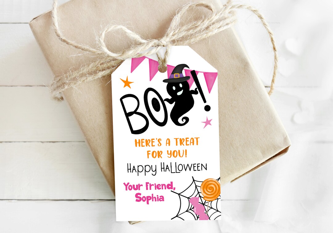 EDITABLE Halloween Treat Tags, Boo Halloween Tags, Halloween Ghost ...