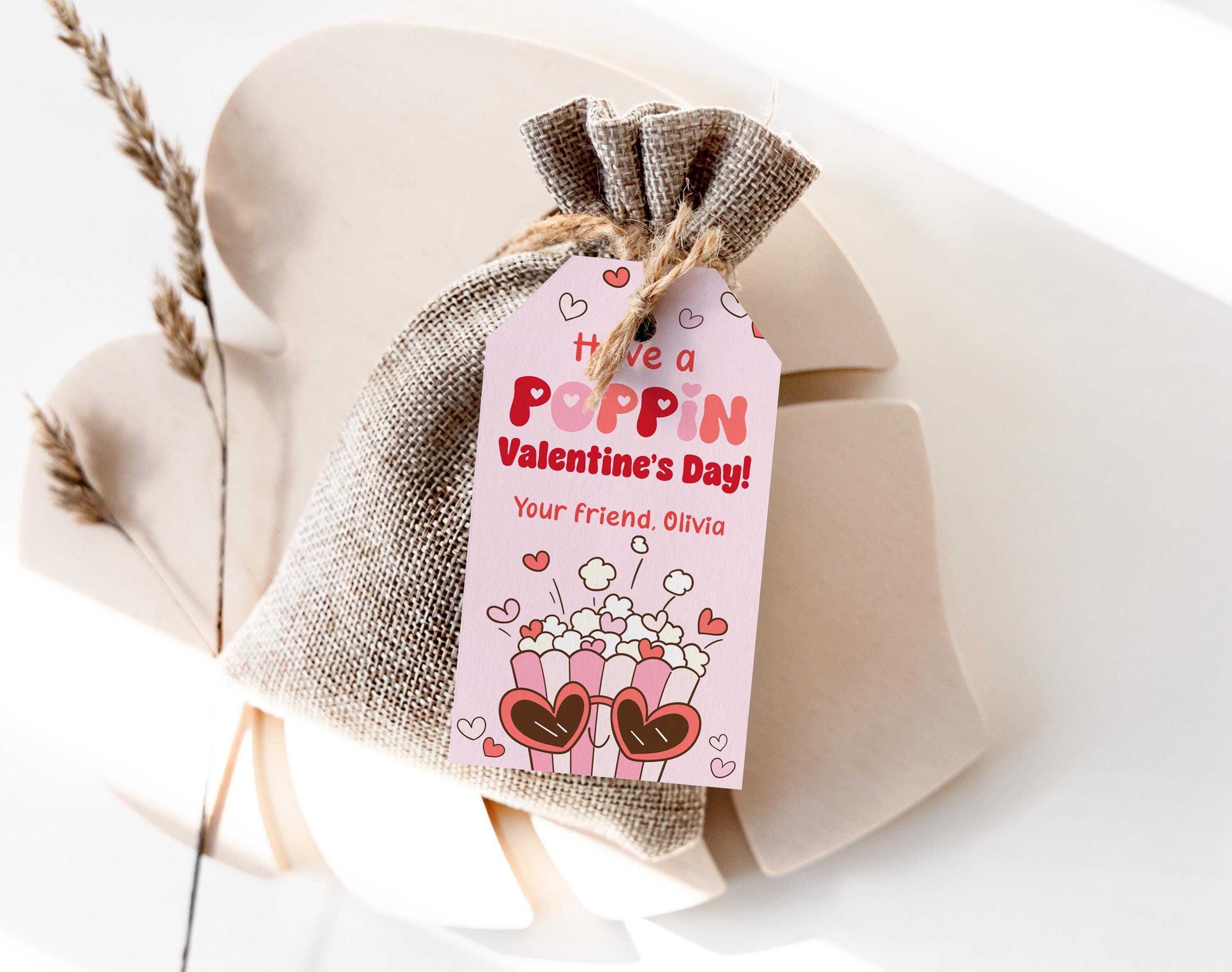 Editable Have a Poppin Valentine's Day Card Popcorn Valentine's Day Tag ...