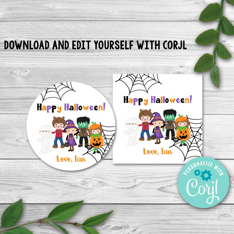 EDITABLE Halloween Treat Tags Halloween Witch Gift Tags | Etsy