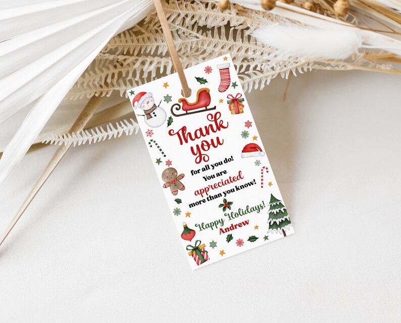 EDITABLE Thank You for All You Do Treat Tags Holiday Appreciation ...