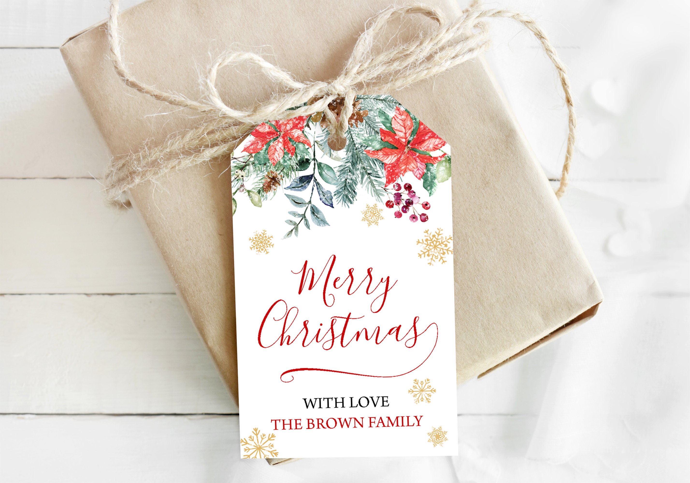 EDITABLE Christmas Tags, Christmas Favor Tag, Christmas Gift Labels ...