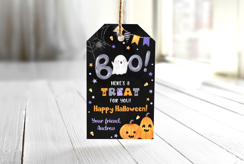 EDITABLE Halloween Treat Tags Boo Halloween Tags Halloween - Etsy