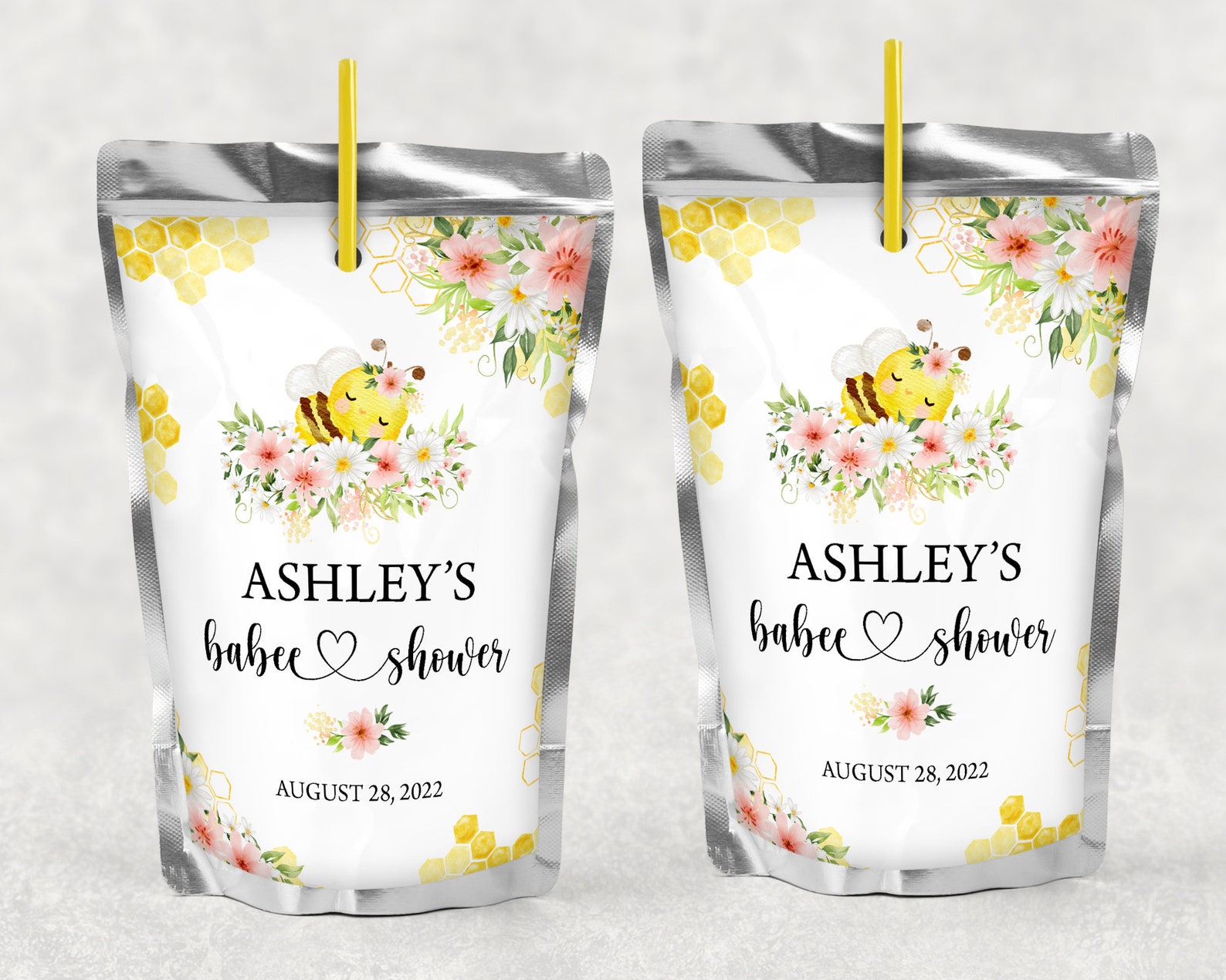 EDITABLE Bee Juice Labels Bumble Bee Juice Pouch Labels Honey - Etsy
