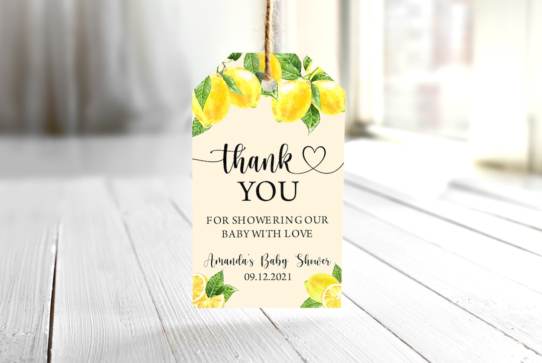 EDITABLE Lemon Thank You Tags, Lemon Favor Tag, Lemon Gift Tags, Citrus ...