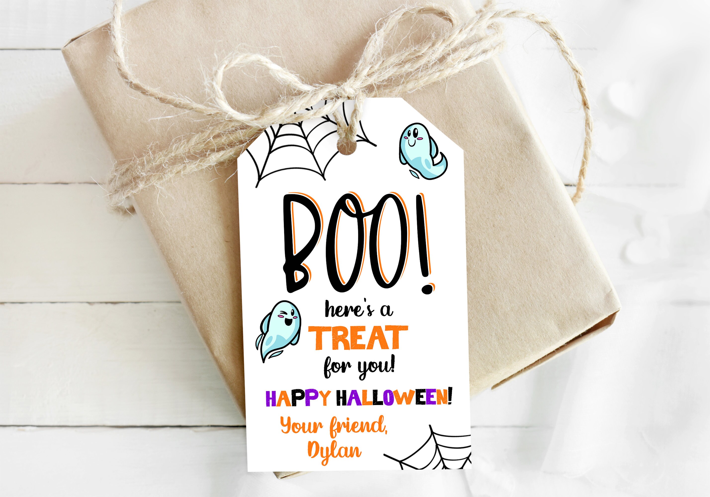 EDITABLE Halloween Favor Tags Boo Halloween Tags Cute Ghost Trick or ...