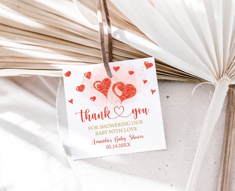 EDITABLE Valentine Baby Shower Favor Tag A Little Sweetheart - Etsy