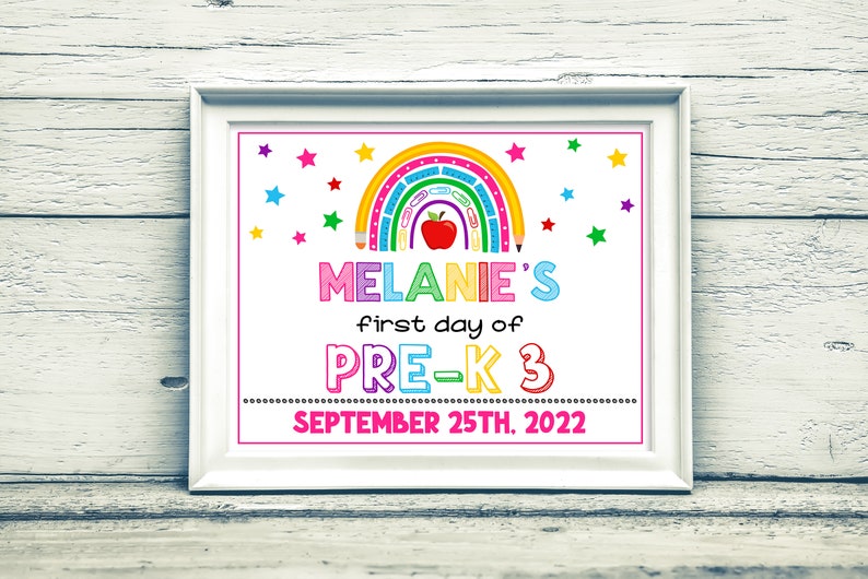 Editable First Day of Pre-k Sign First Day of School Sign - Etsy