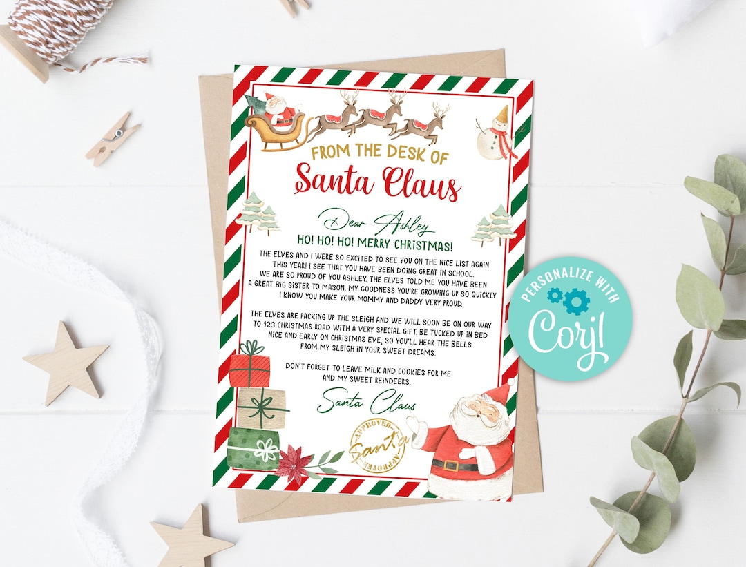 Editable Personalized Official Letter From Santa Claus Letter From the ...