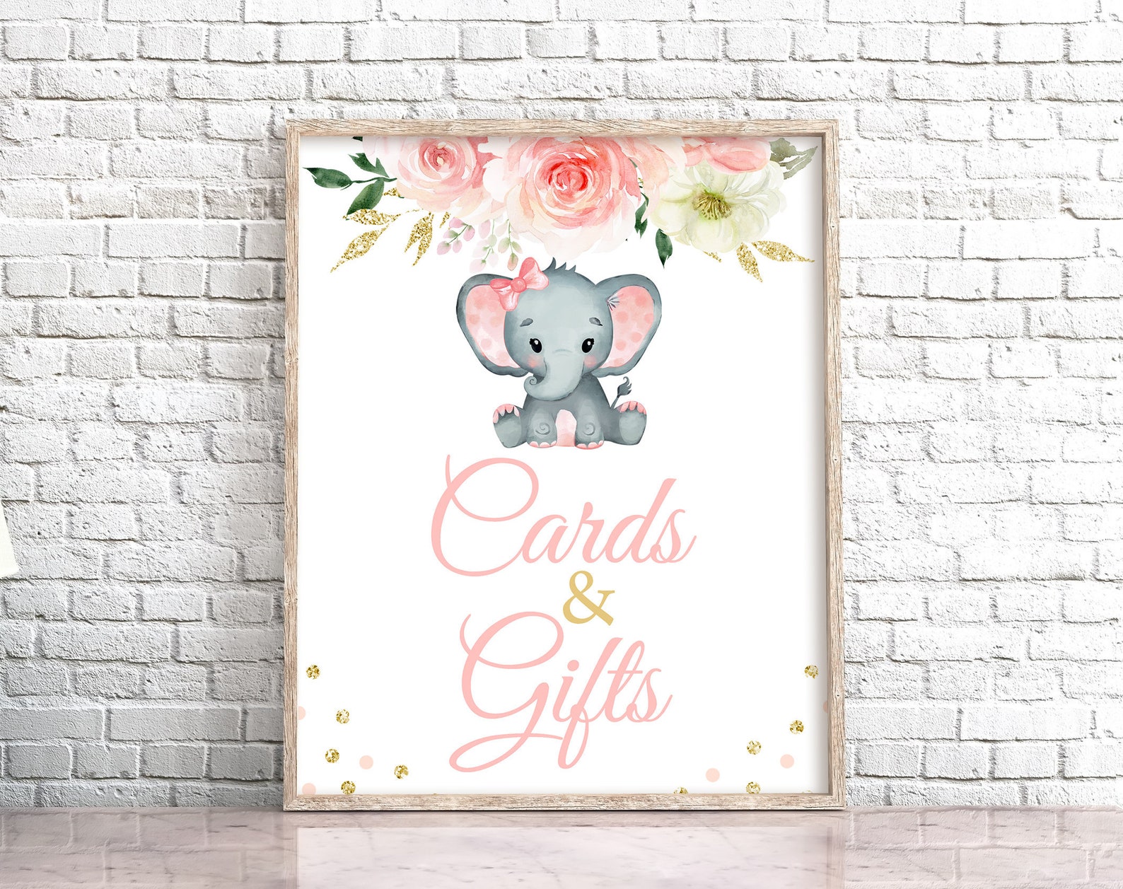 Pink Elephant Cards and Gifts Sign Girl Elephant Cards and - Etsy