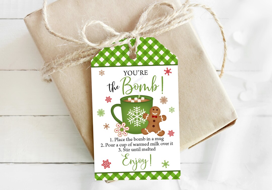 Hot Cocoa Bomb Tags, Hot Chocolate Bomb Instructions Favor Tag Hot ...