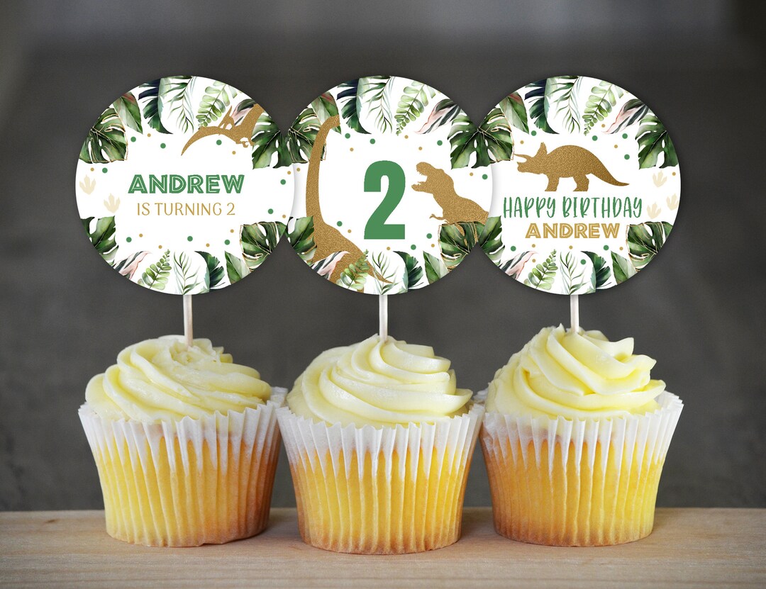 Dinosaurs Cupcake Toppers Dino Birthday Party Decoration Dinosaurs ...
