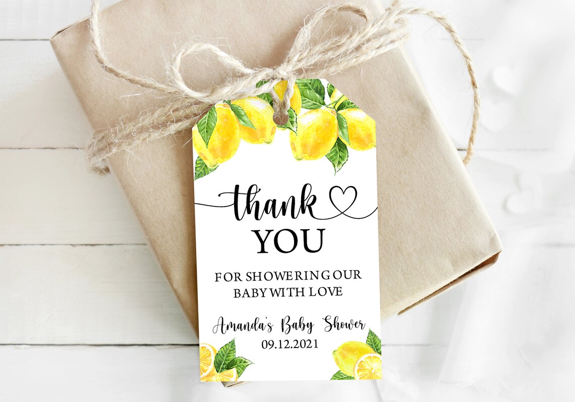 EDITABLE Lemon Thank You Tags, Lemon Favor Tag, Lemon Gift Tags, Citrus ...