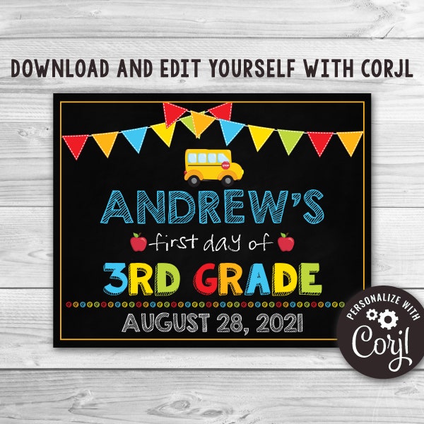 3rd Grade Sign - Etsy