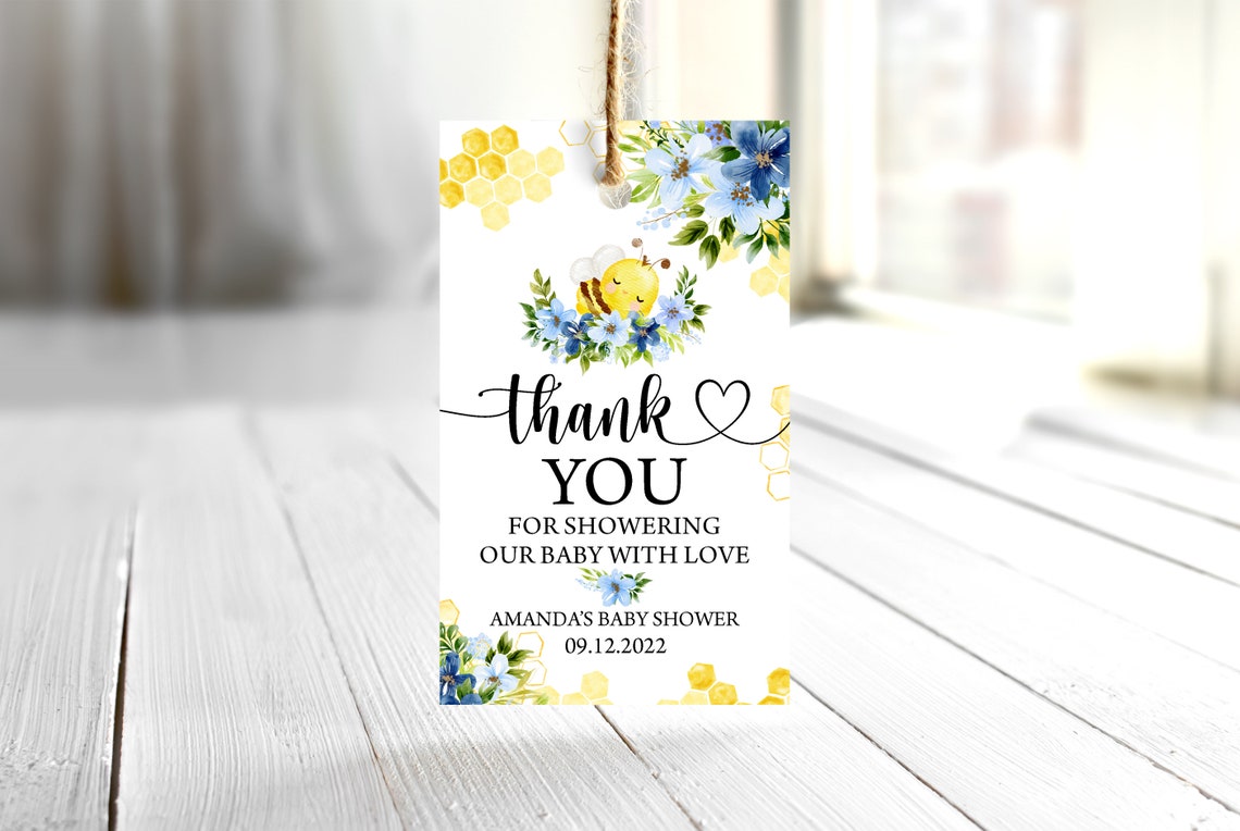EDITABLE Bee Thank You Tags Thank You for Bee-ing Here Favor | Etsy