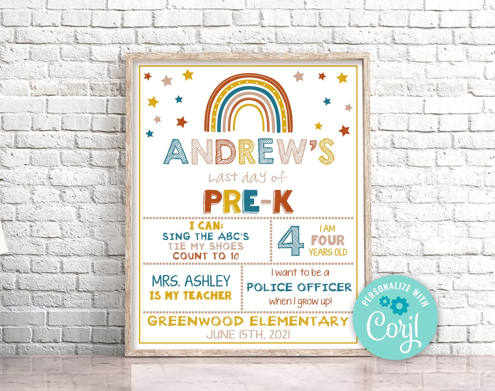 Editable Last Day of Pre-k Sign Personalized Last Day of - Etsy