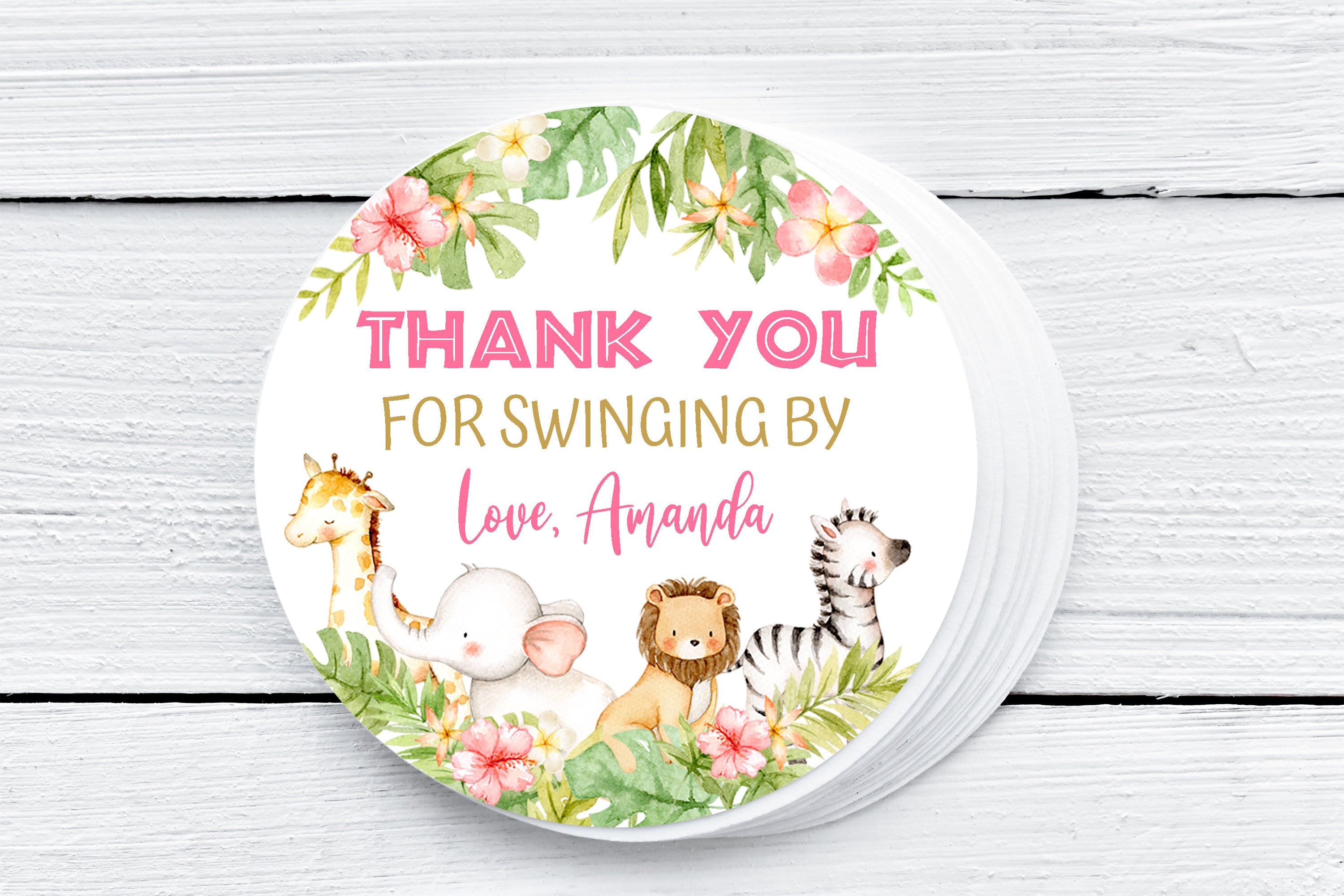 EDITABLE Safari Animals Favor Tag, Printable Jungle Favor Tags, Safari ...