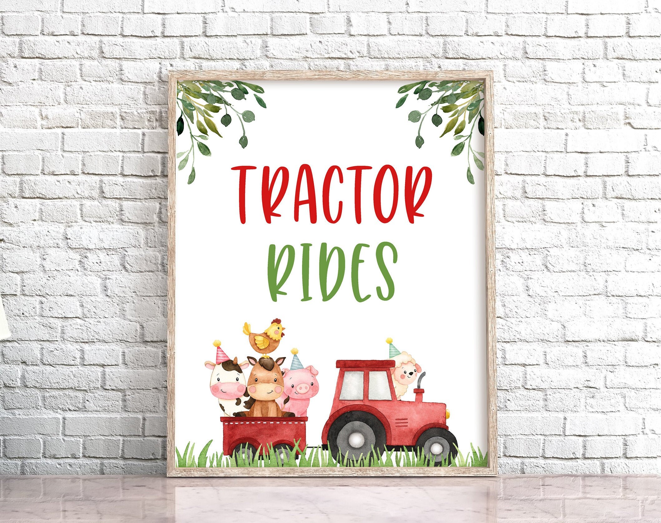 Tractor Rides Sign Boy Farm Birthday Sign Farm Animals Party | Etsy