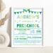 Editable First Day of Preschool Sign Blue Green First Day of School ...