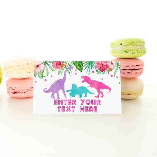 EDITABLE Dinosaur Food Cards T-rex Food Label Dinosaur Place - Etsy