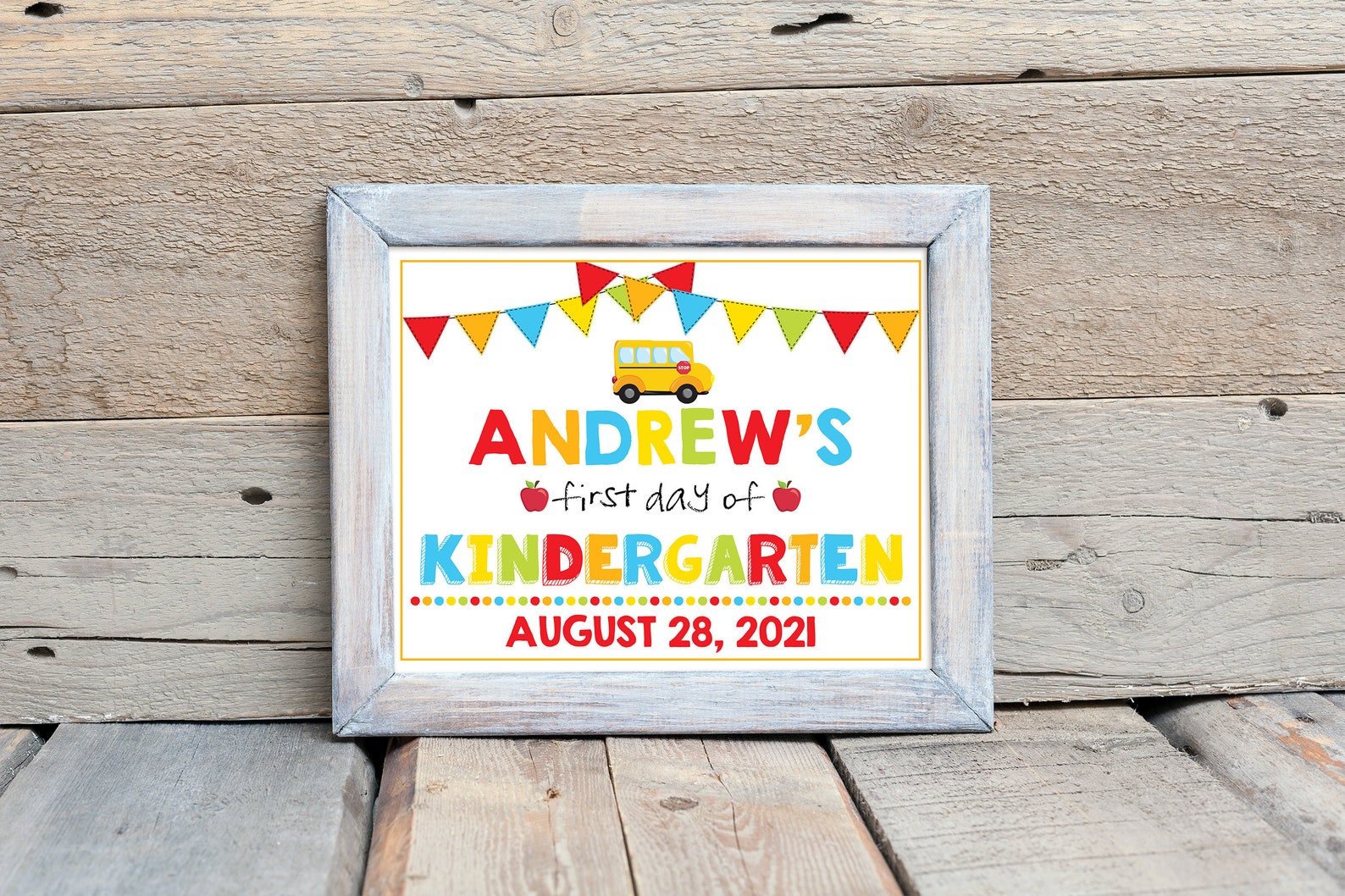 Editable First Day of Kindergarten Sign First Day of School - Etsy