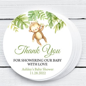 EDITABLE Monkey Favor Tag Printable Jungle Favor Tags Monkey Custom ...