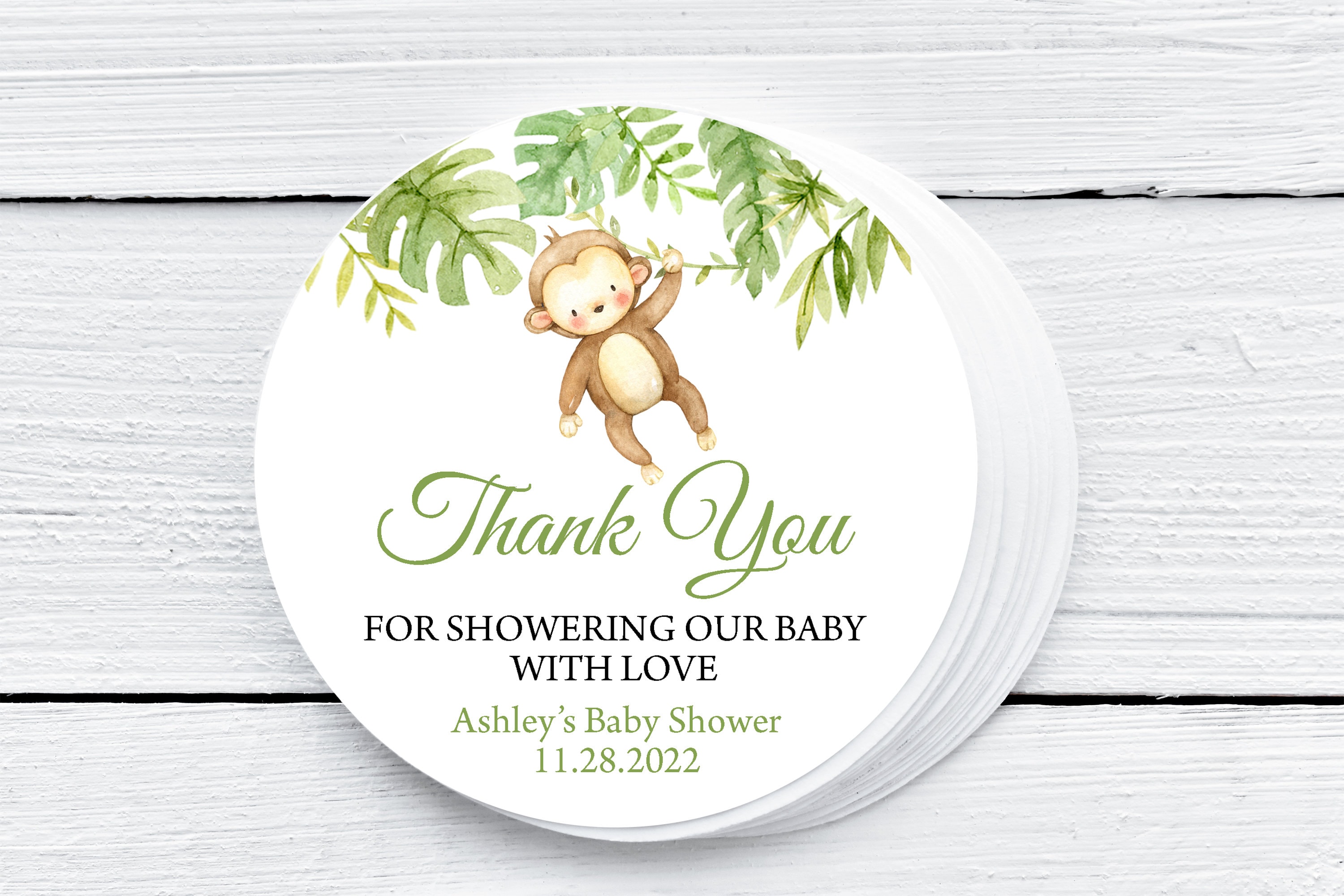 EDITABLE Monkey Favor Tag Printable Jungle Favor Tags Monkey Custom ...