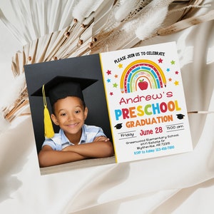 Editable Preschool Graduation Invitation Graduation Ceremony Invitation ...