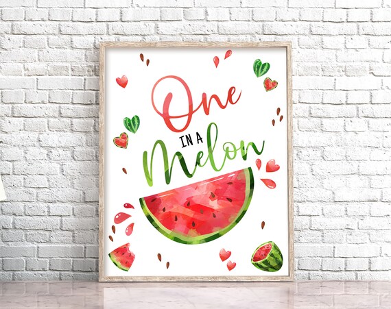One in a Melon Sign Red Watermelon Sign Watermelon Birthday - Etsy